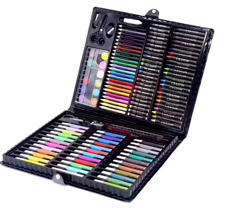 150PCS School Kids Drawing Art Stationery Watercolors Crayons Colored ...