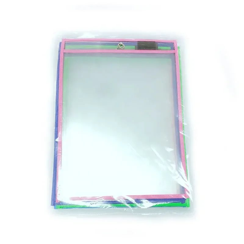 Custom A4 Clear Plastic Erasable Transparent Dry Erase Pockets