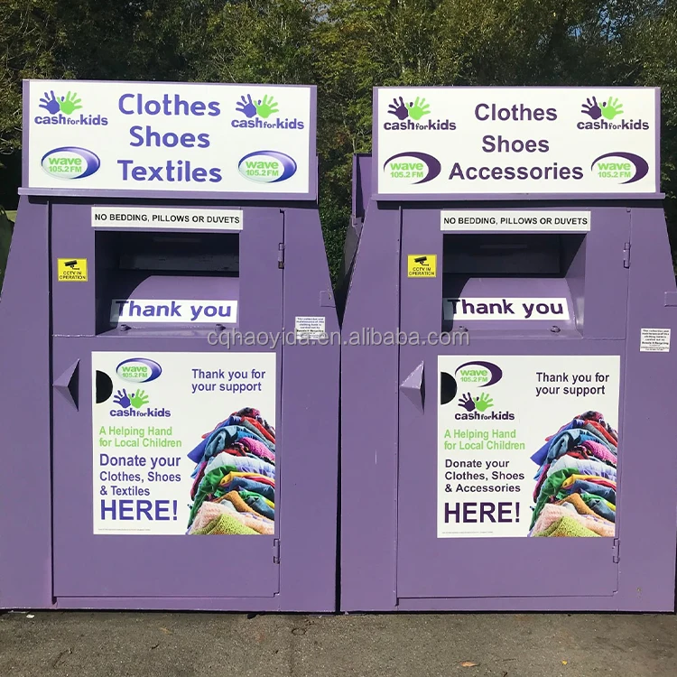 Customized Outdoor Metal Clothing Donation Bins - Eco-friendly