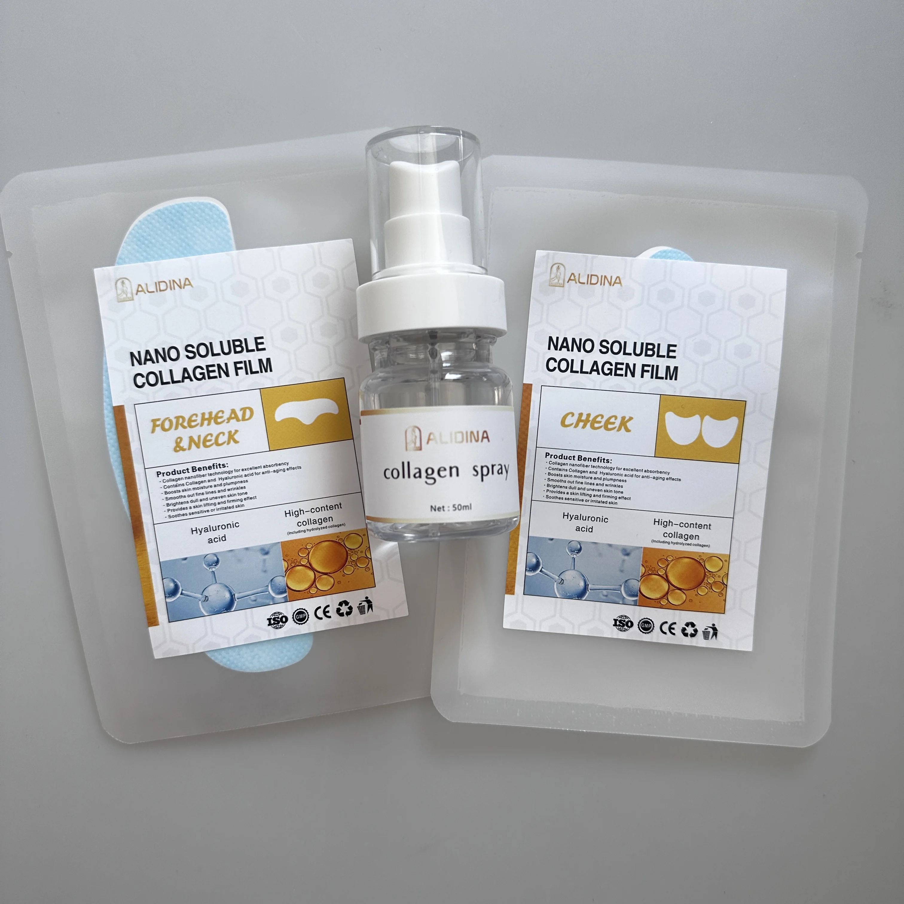 D New Popular Water Soluble Collagen Film Mist Kit Water Soluble Eye ...