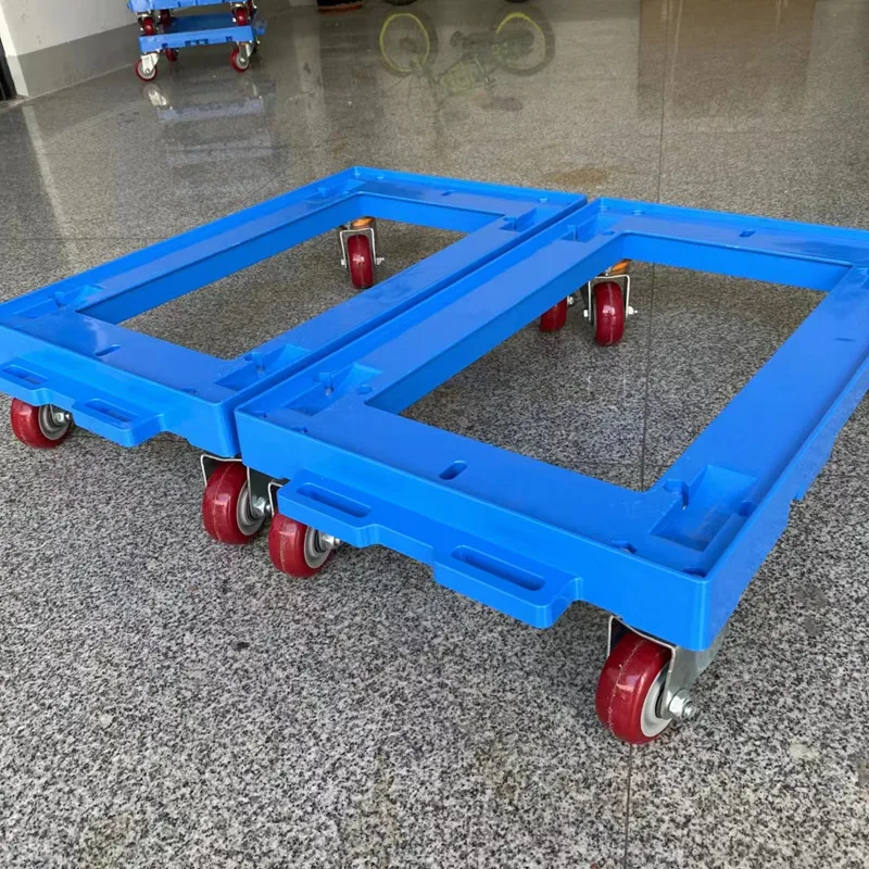 Heavy Duty 4-Wheel Stackable Plastic Bread Crate Dolly 150kg Load ...