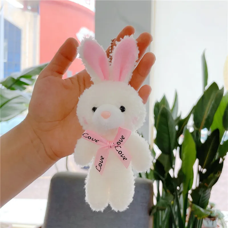 White Rabbit Bunny Cute Soft Mini Toy Plush Bear Keychain Accessories ...