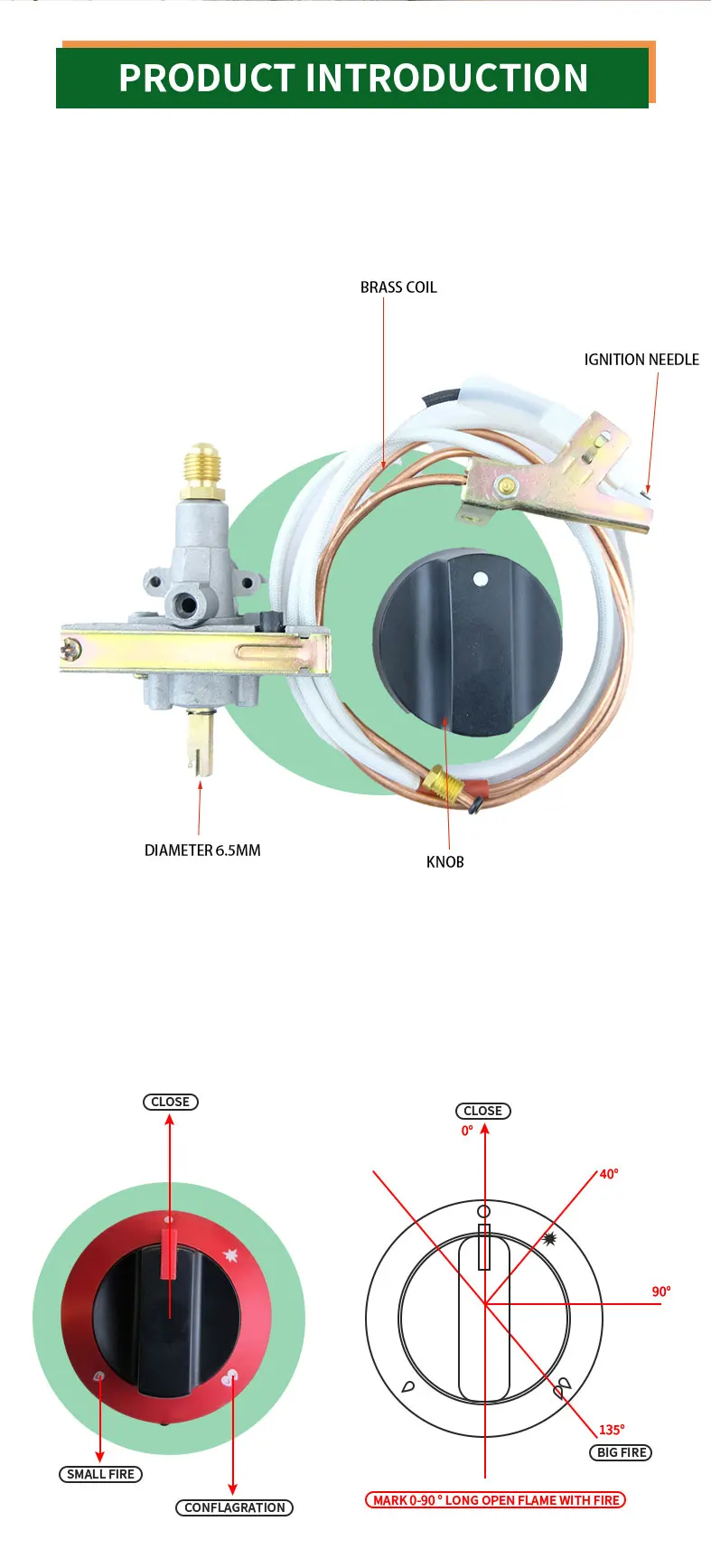 Cooktop Fittings Steam Safety Natural Gas Control Valves Bbq Oven Stove ...
