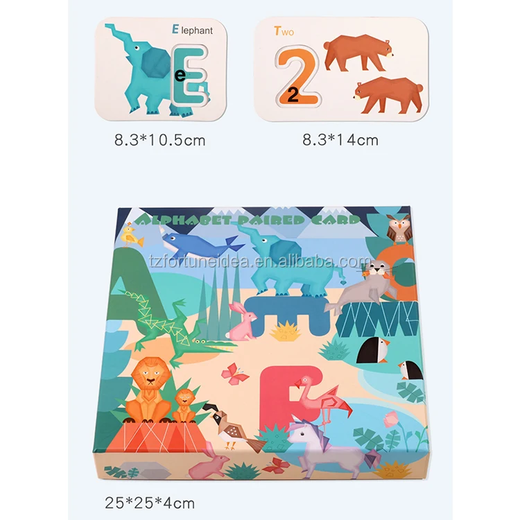 New Design Numbers And Alphabets Cards Set Matching Puzzle Montessori ...