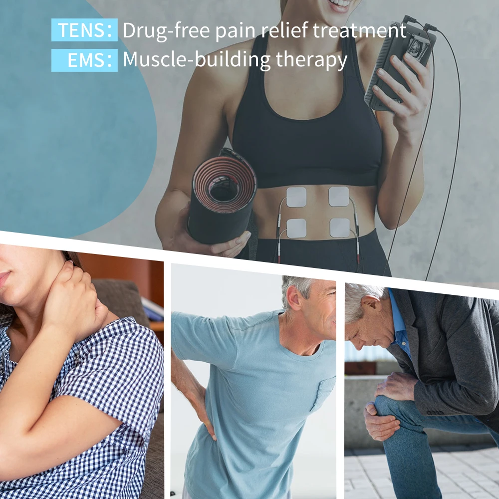 TENS EMS Muscle Stimulator Pain Relief Unit Relax Muscle Waist Body ...