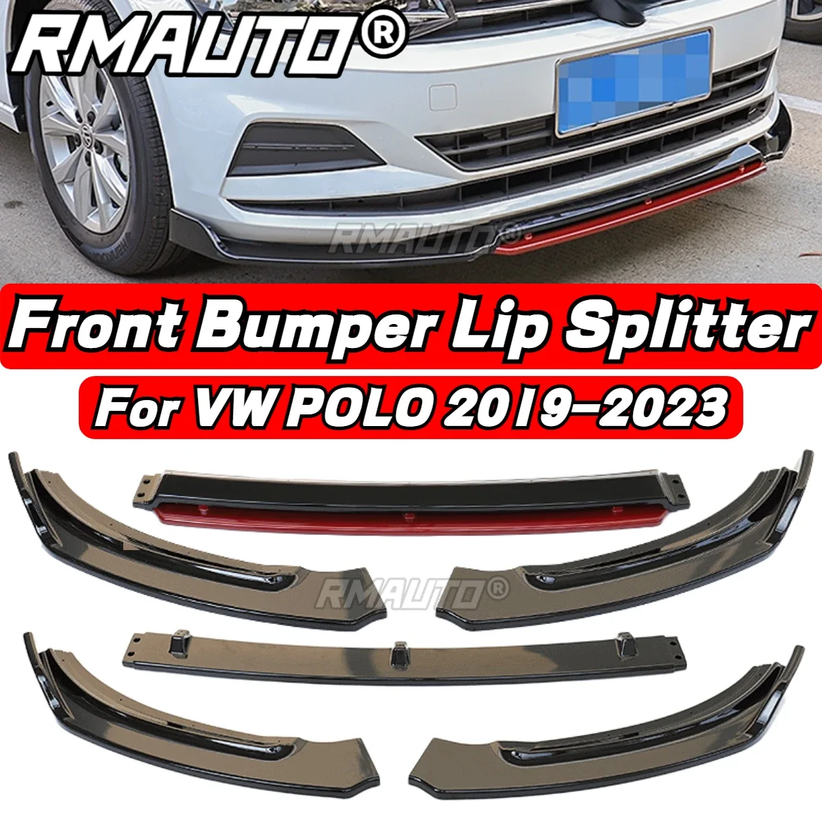 Polo Mk8 Lip Car Front Bumper Splitter Lip Diffuser Rear Lip Spoiler ...