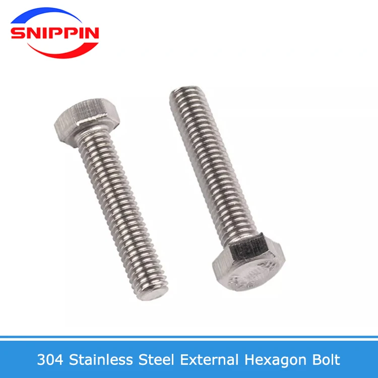 M3 M4 M5 M6 M8 M10 M12 M14 A2-70 304 Stainless Steel Metric Thread DIN933 Outside Hex Head Bolt ...
