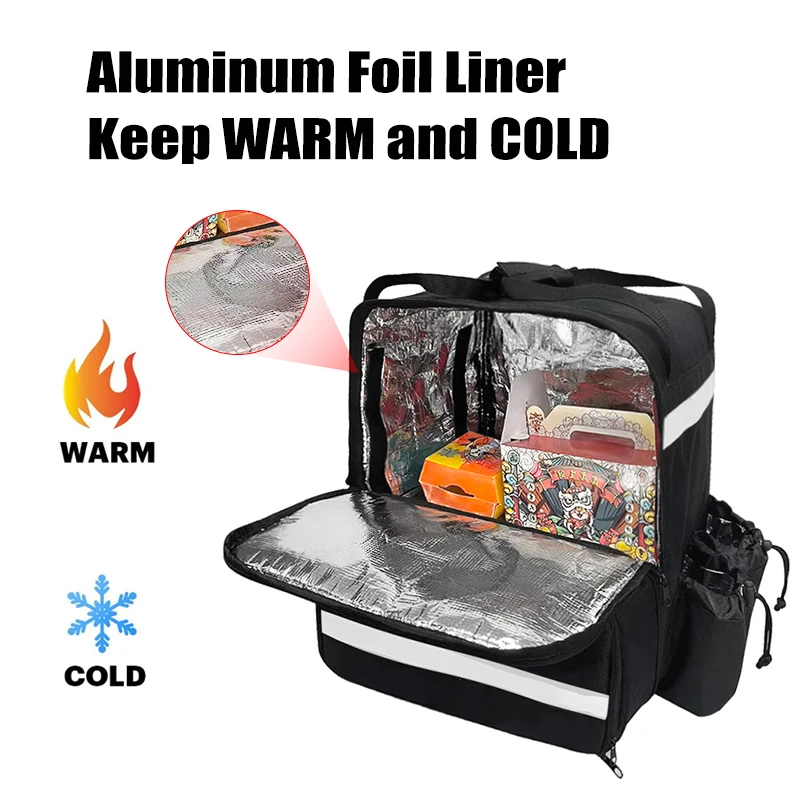 Waterproof Thermal Take-Away Backpack Polyester Food Delivery Carrier ...