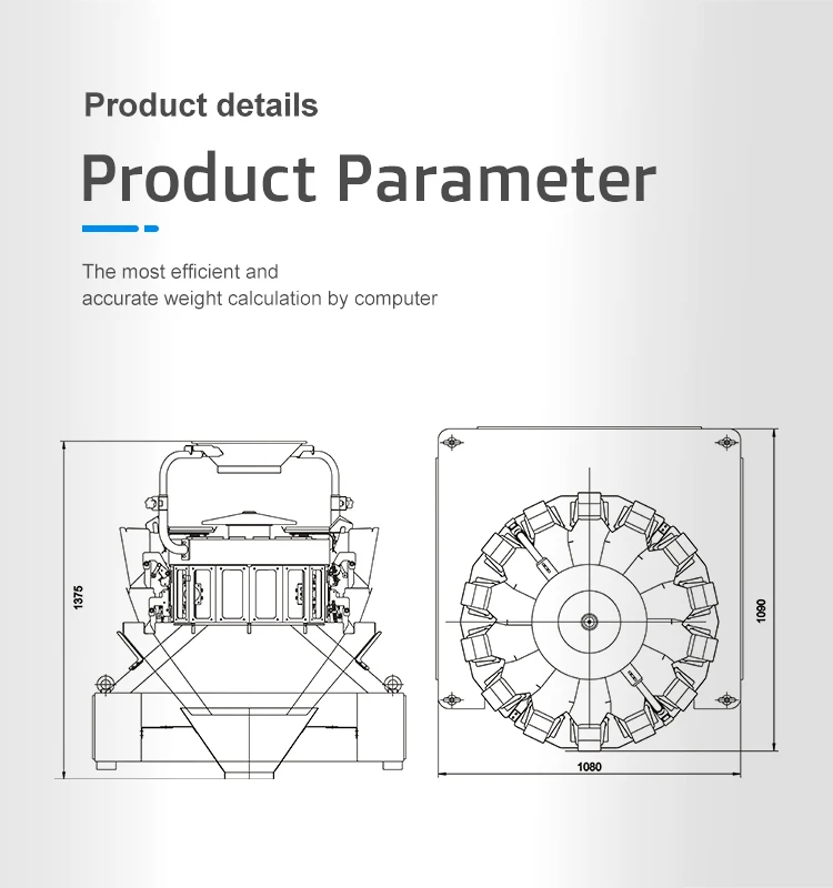 14 Heads Multihead Weigher Combination Scales for Frozen Foods
