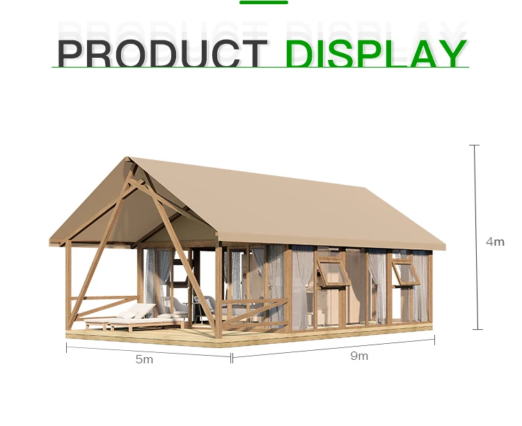 E Grade Glamping Luxury Wood Structure Waterproof Tents