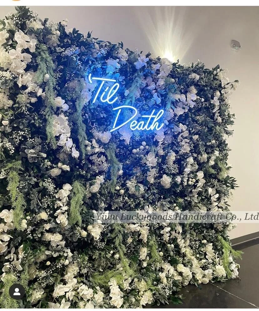 Lfb1831-pink Flower Wall Backdrop 8ft X 8ft 5d Cloth Flowerwall Wedding ...