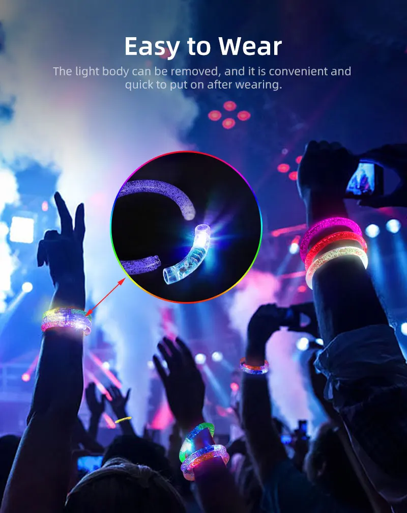 Wholesale Transparent Acrylic Lights Bracelet Glowing Led Colorful ...