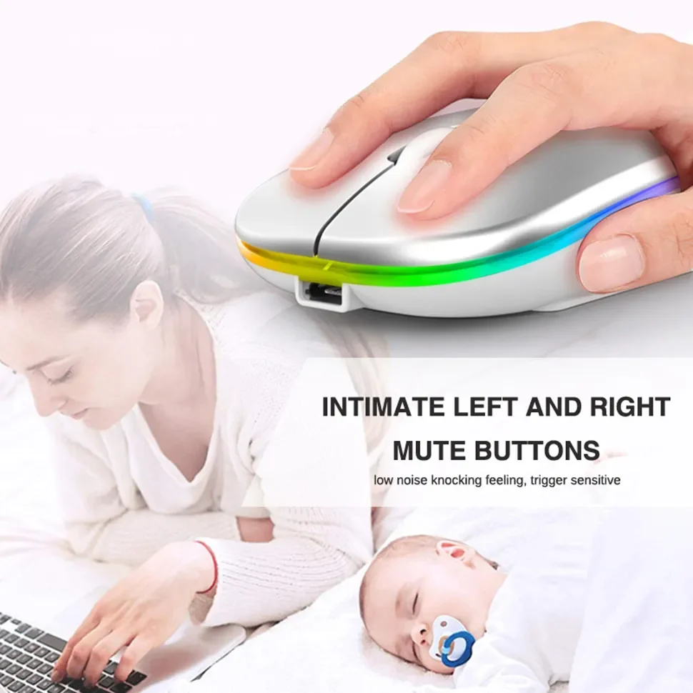 Portable Ergonomics 2.4g Rechargeable Mouse Doul Model Computer Mouse ...