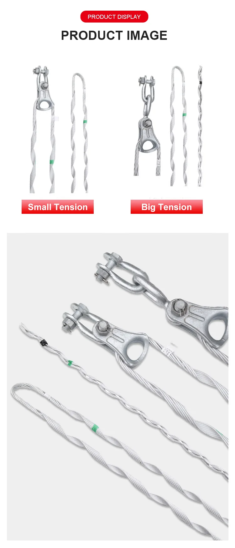 Preformed Dead End Guy Grip For Adss Cable Strain Tension Cable Clamp ...