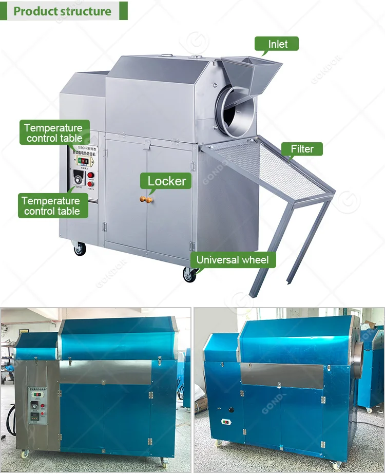 25kg Gas Grain-roaster Small Scale Peanut Nut Roaster Flavour Portable ...