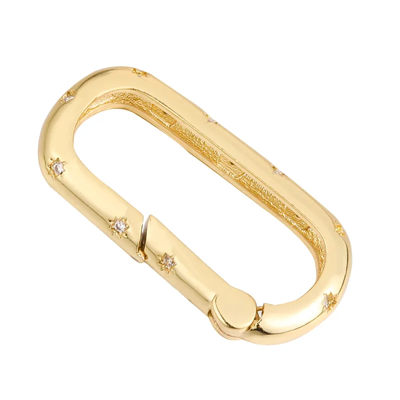 U Shape Jewelry Clasp Keychain Accessories Gold-plated Star Inlaid ...