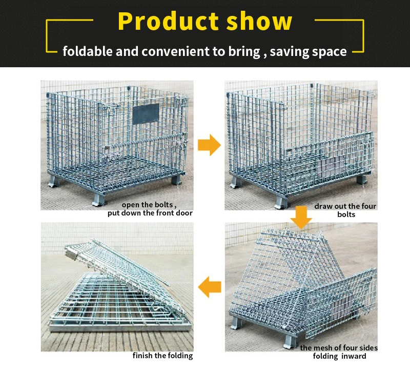 Large Customized Warehouse Cargo & Storage Equipment Foldable Metal ...