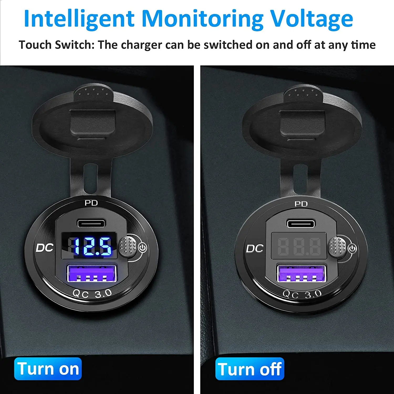 Quick Charge Socket PD Type C and QC 3.0 USB Fast Charge 12V 24V Car ...