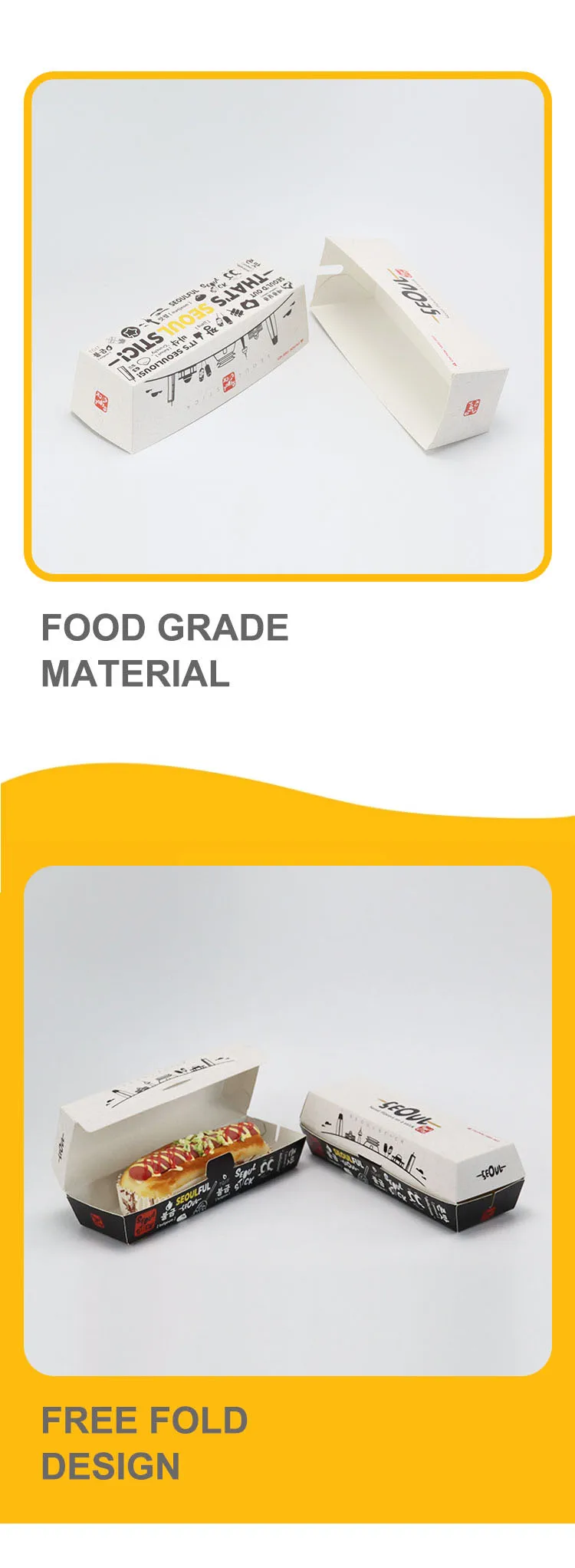 Food Grade Paper Hot Dog Packaging - Customized Solutions