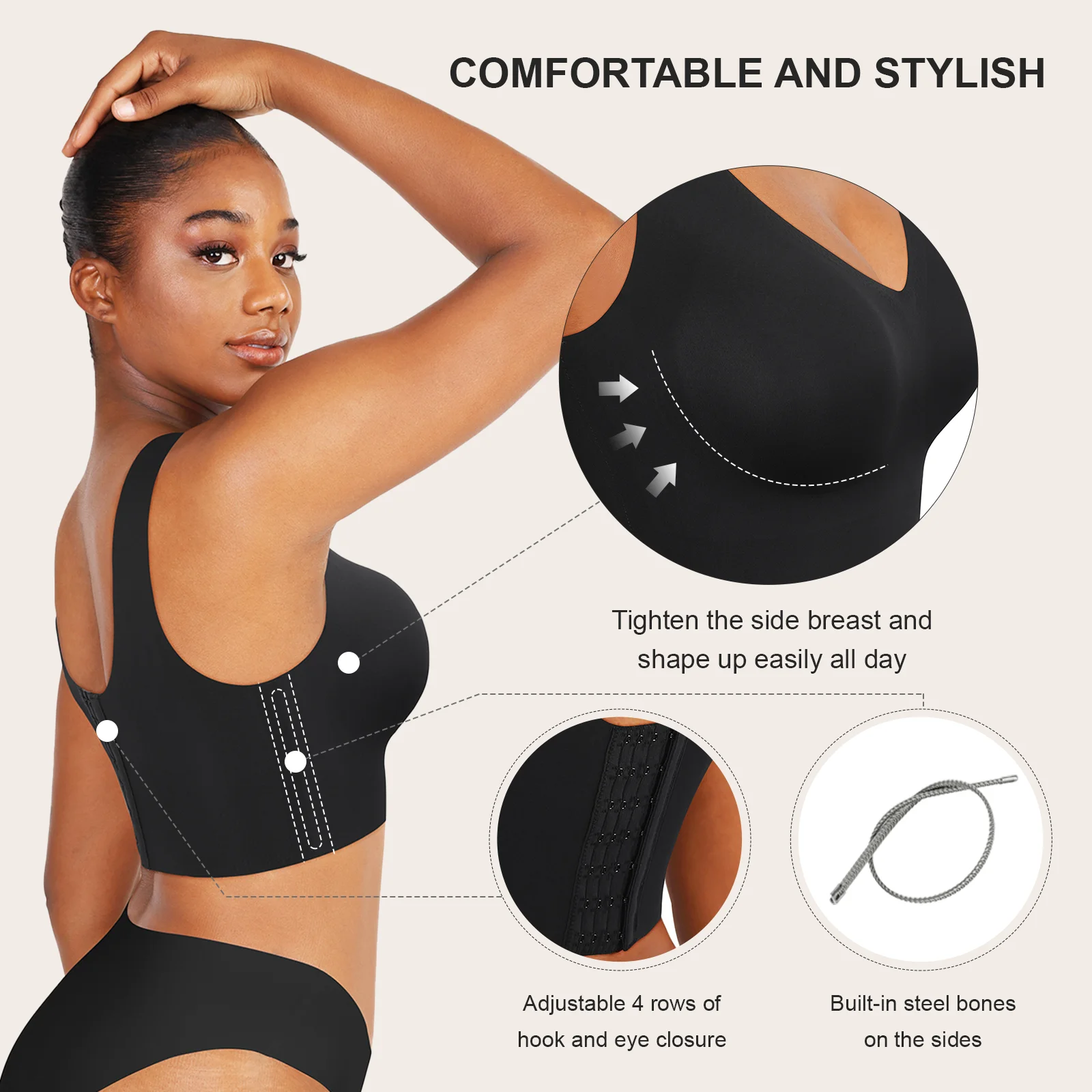 Invisible Back Fat Trimmer - Wireless Samless Push up Bra