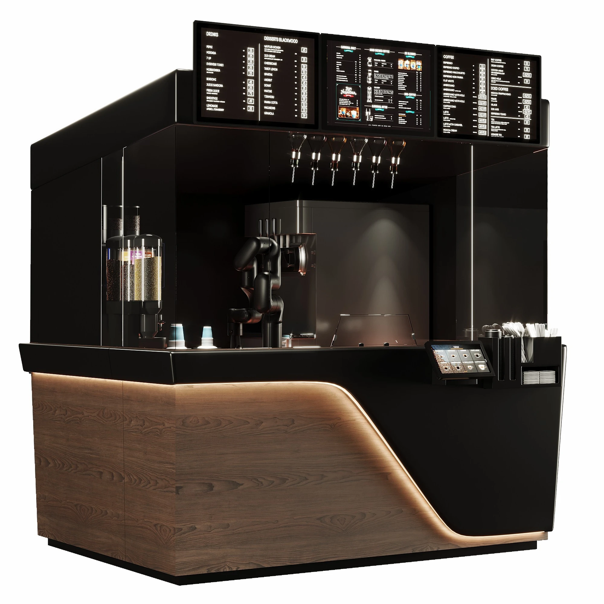 LEDbow Retail Vending Machine Store for Ice-ream and Coffee With Robot ...