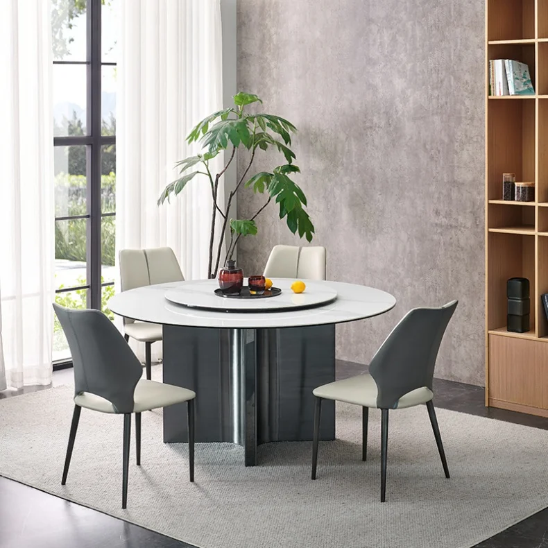 Luxury Visionnaire Gold Stainless Steel Big Dining Table Travertine ...