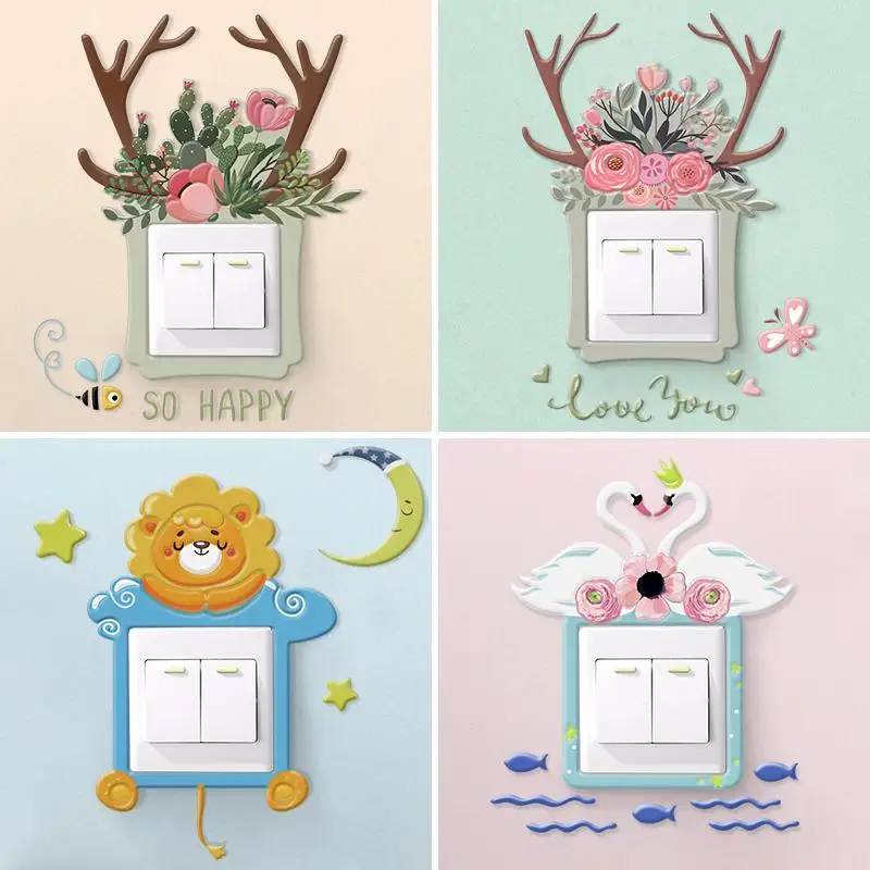 New Socket Decoration Light Switch Wall Switch Protective Cover 3d ...