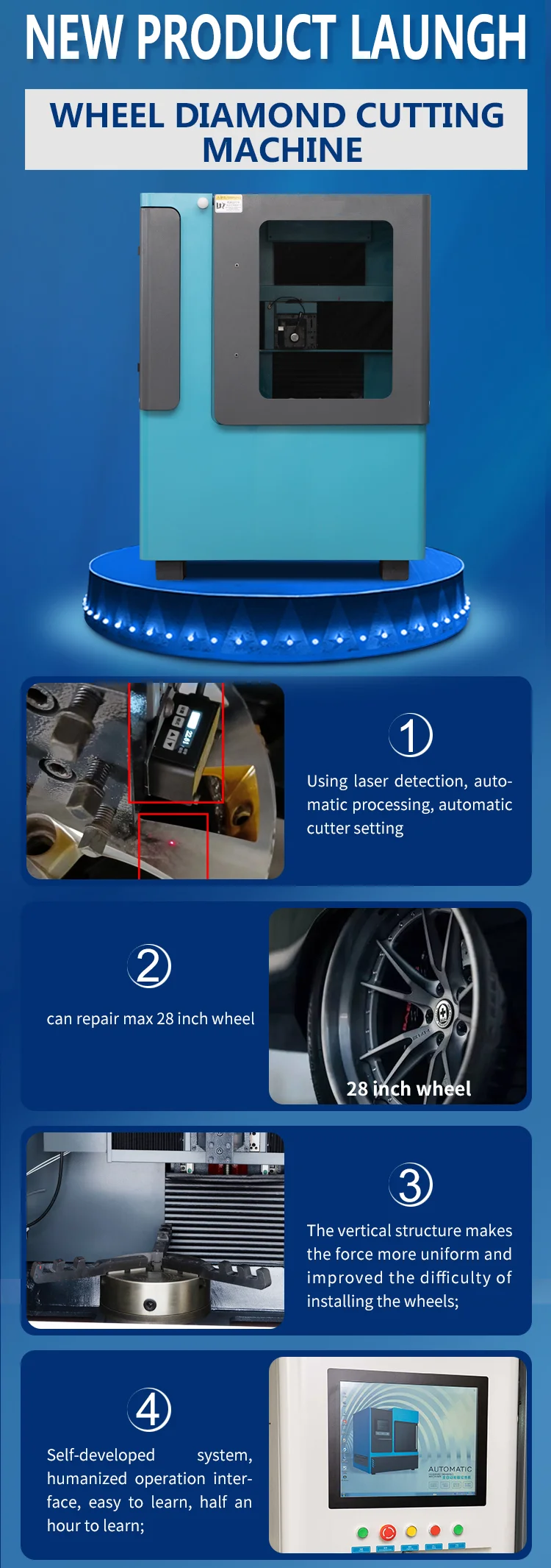 China High Quality Cnc Wheel Diamond Cutting Wheel Repair Machine - Buy ...