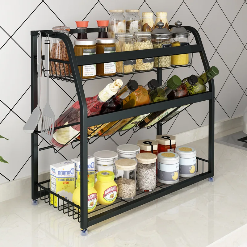 4 Tier Cabinet Spice Rack Kitchen Organizer Spice Bottle Spice Holder ...
