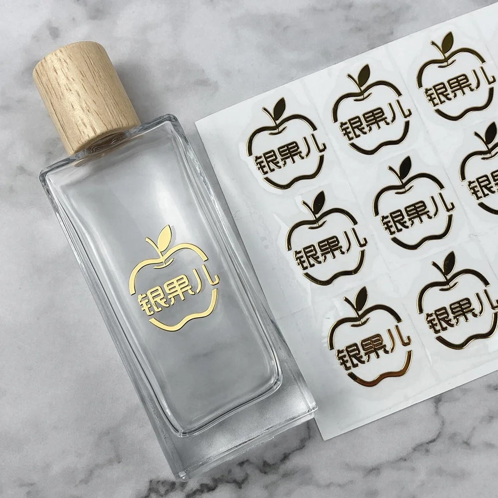 Custom Gold Metal Transfer Logo Sticker - Shiny & Durable