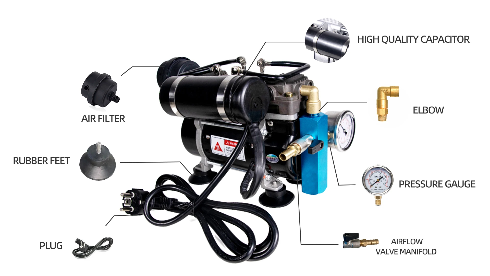 HCEM Aerator Compressor HC100C-1 - Low Noise Pond Aeration