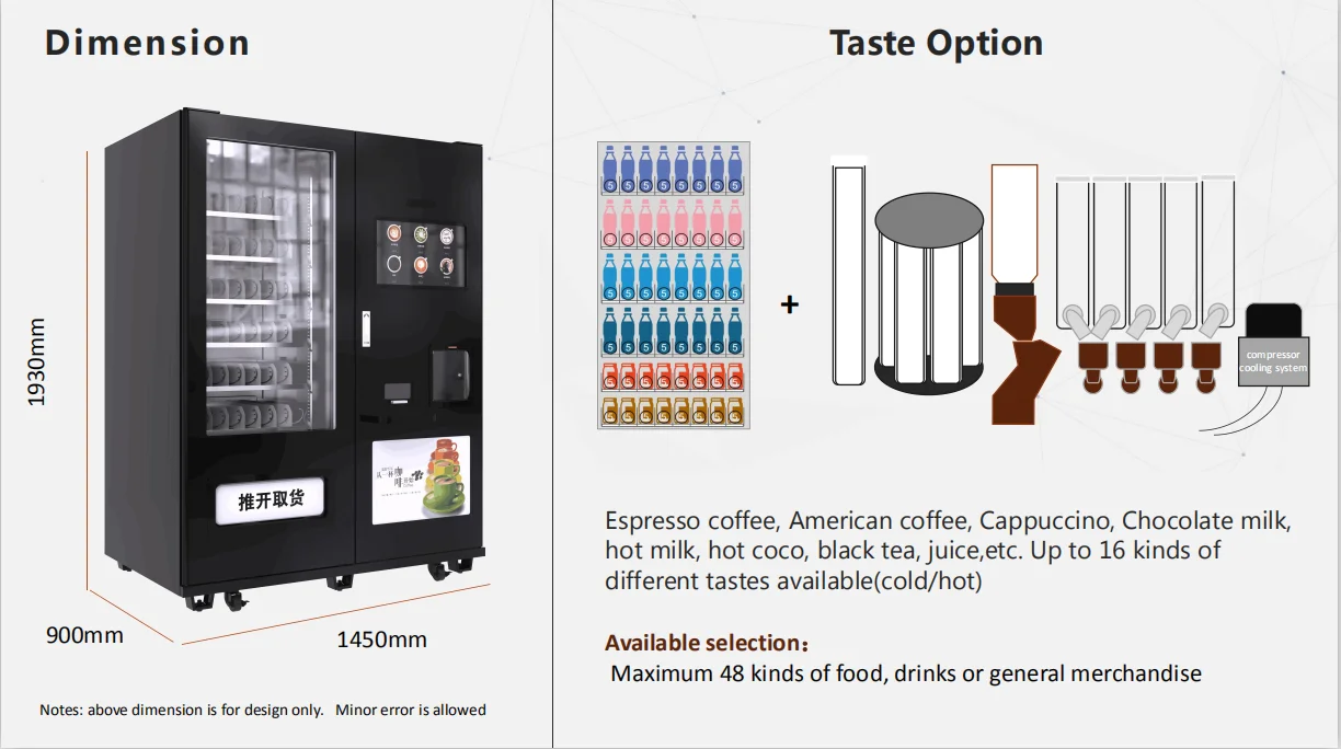 Coffee Vending Machine - Instant Hot Drinks & Snacks