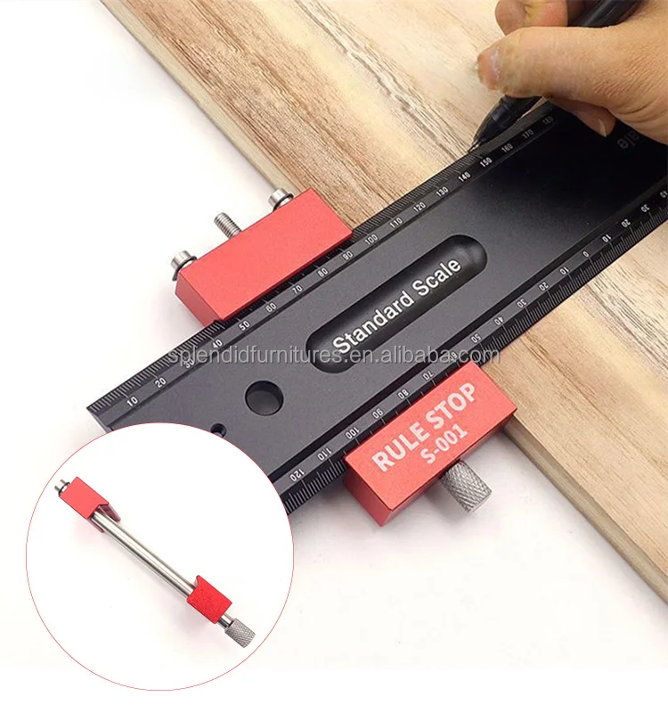 Steel Standard Ruler Locator Adjustment Positioning Ruler Limit Block ...