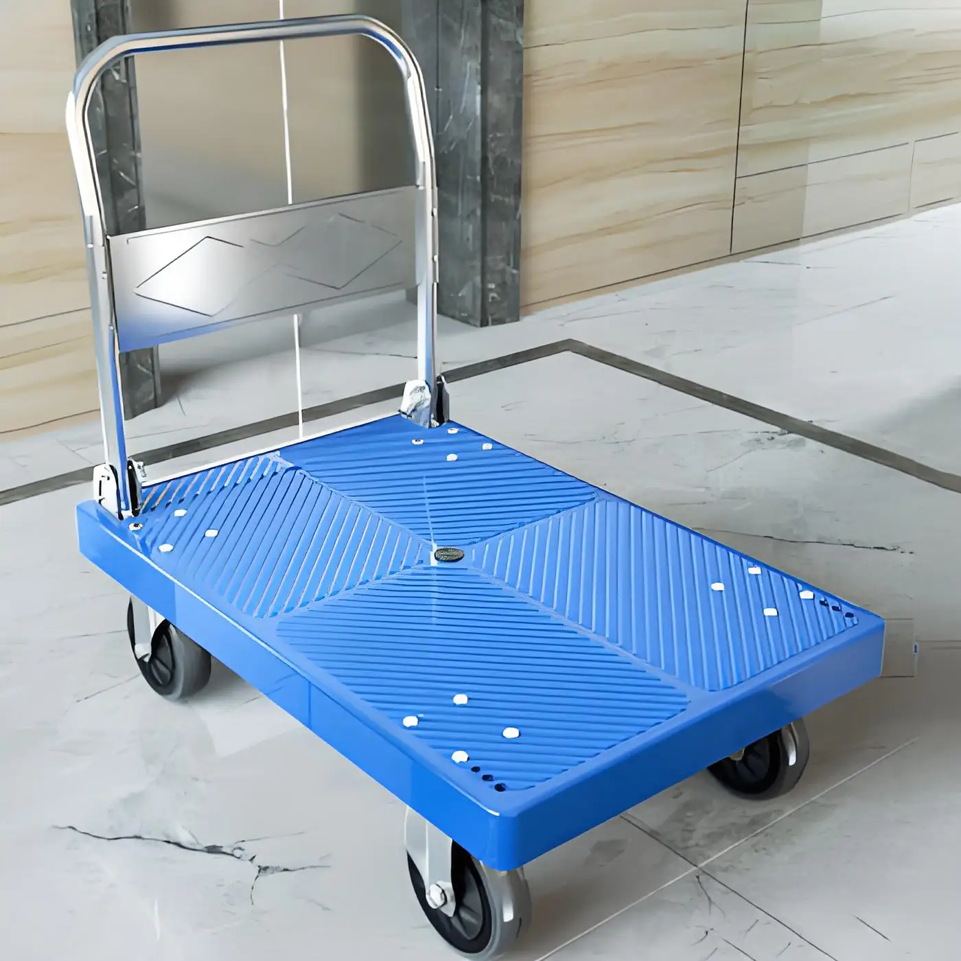 Heavy Duty Flatbed Portable Push Carts Trolleys Foldable Trolley ...