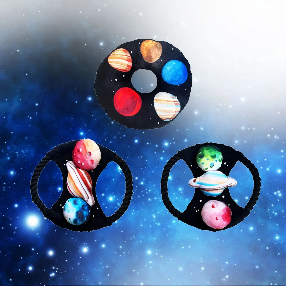 New Design Universe Planet Steering Wheel Shape Plush And Rope Squeaky ...