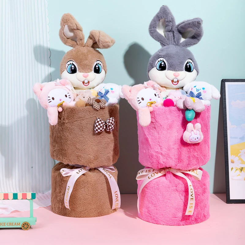 2024 New Bunny Bouquet Stuffed Toy Creative Flowers Bunny Valentine's ...