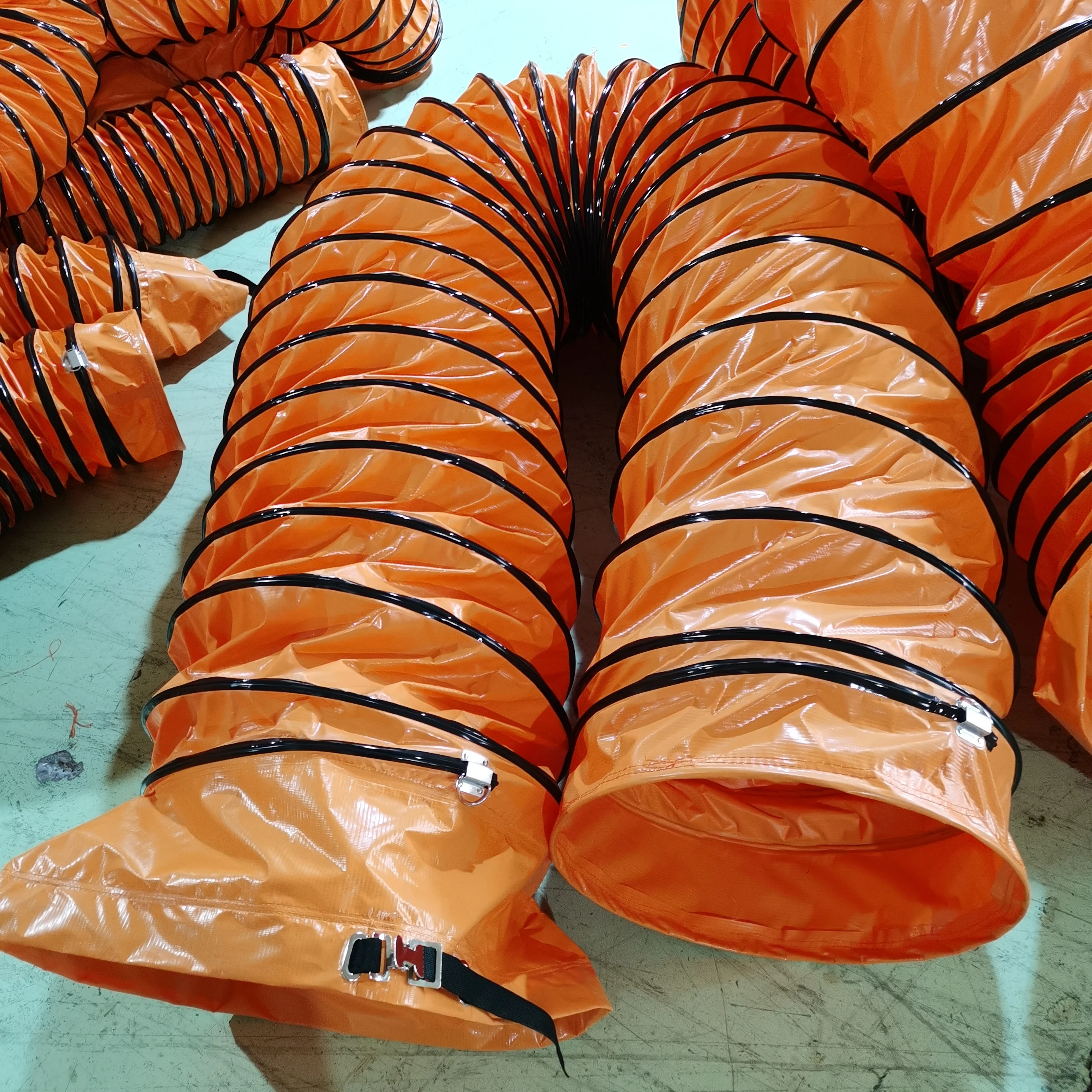 Flexible Pvc Air Duct With Black Wear-resisting Rubber Strip And Belt ...