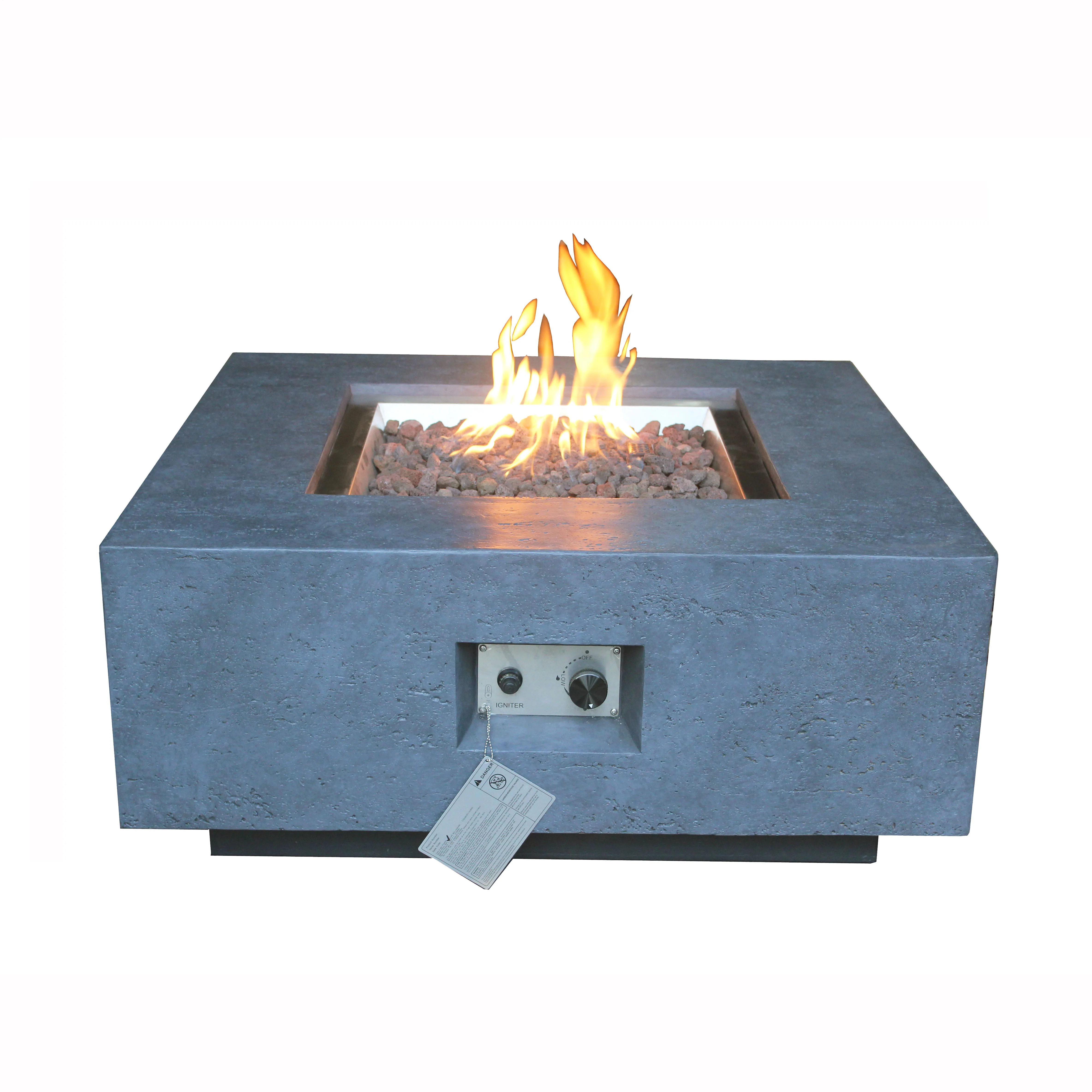 Rectangular Garden Fire Pit - Durable Outdoor Gas Table