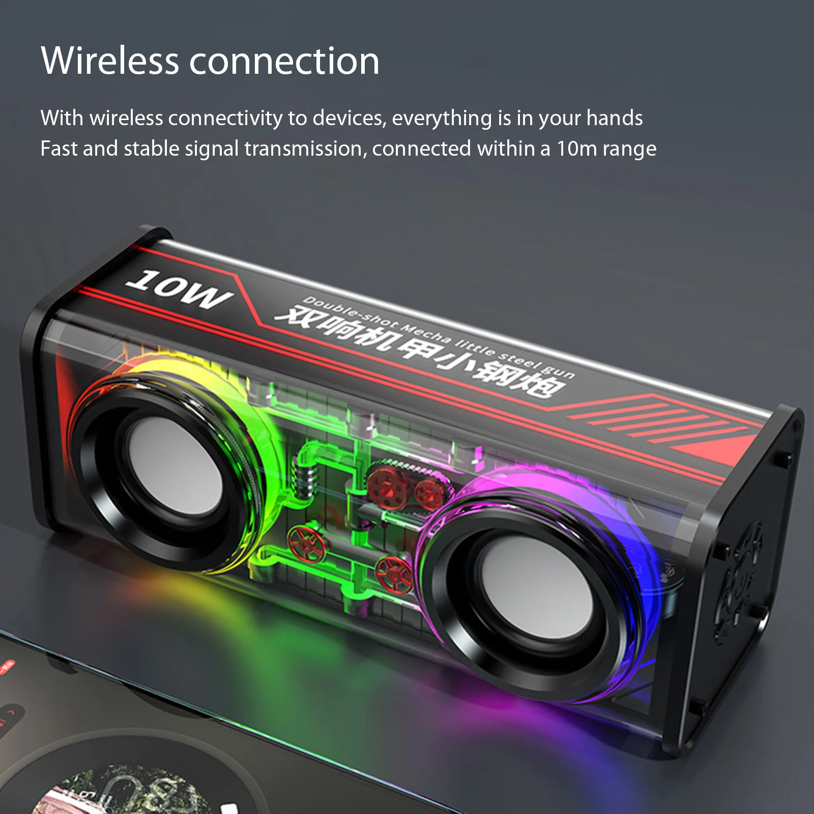 2024 V8 Armour Dual Bluetooth Speaker - LED Light & Waterproof