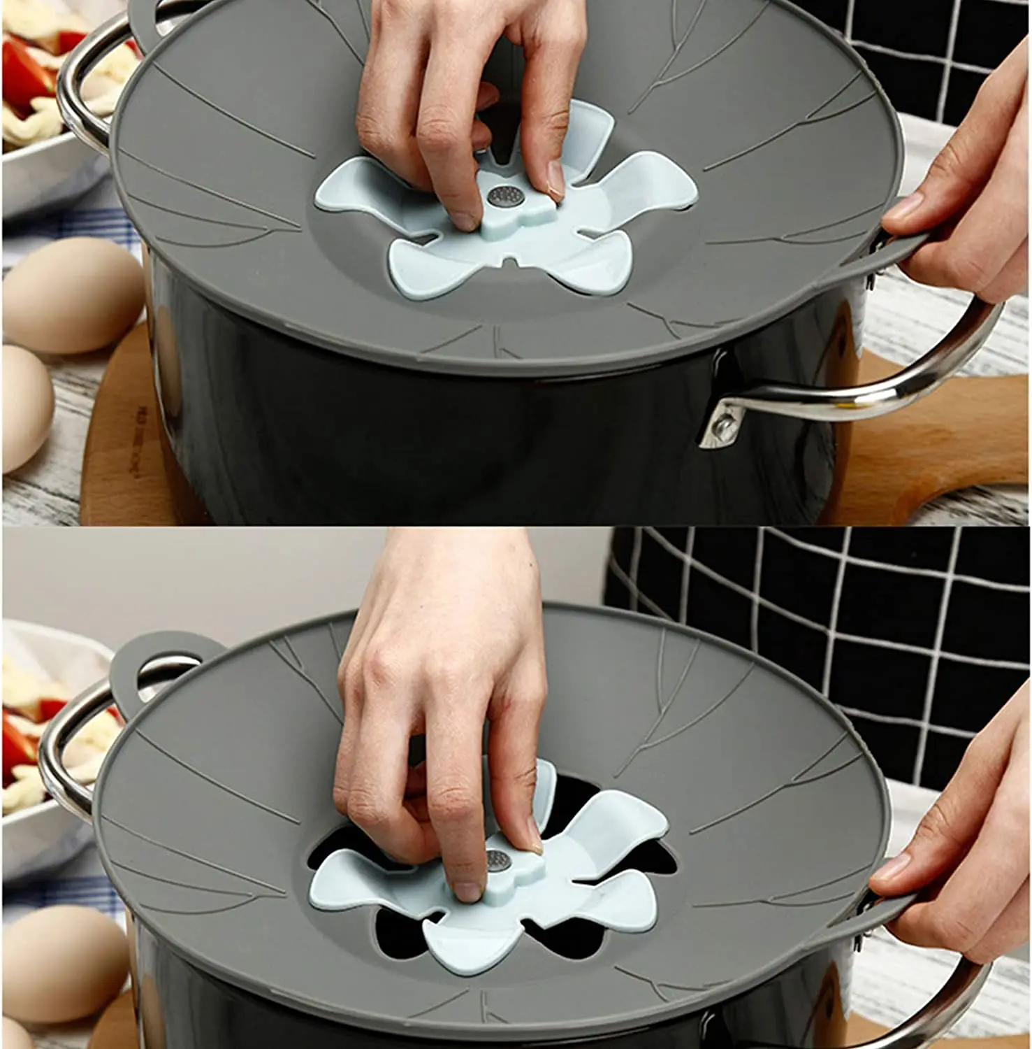 Silicone Pot Cover Spill Stopper Lid Boil Over Spill Safeguard Silicone ...