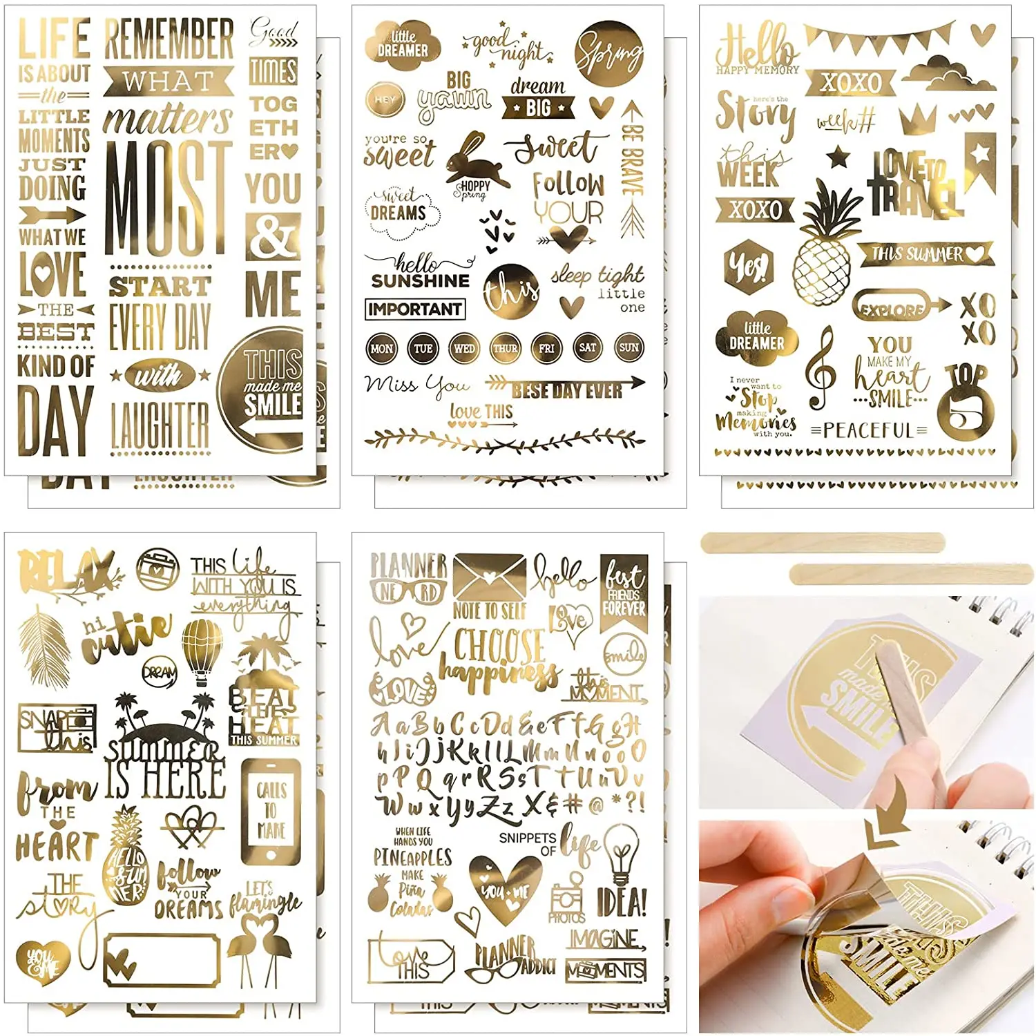 Rub On Dry Transfer Stickers Decals Scratching Journaling Scrapbooking ...