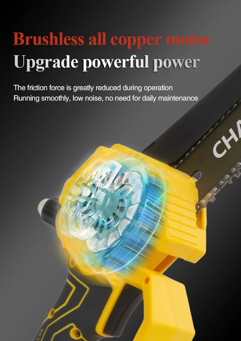 Industrial Battery Powered Chain Saw 8 Inch Lithium Ion Cordless Chain ...