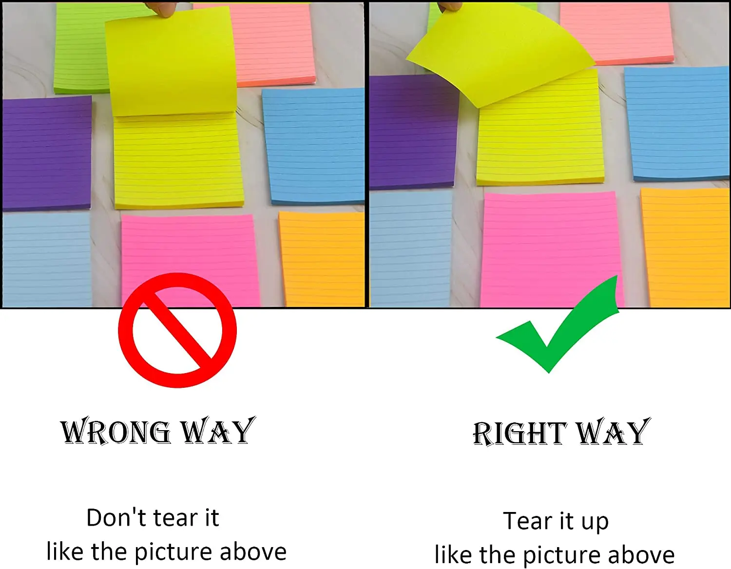 4X6 in 8 Pads Bright Line Sticky Notes Bright Ruled Post Sticky ...