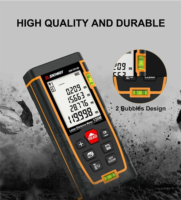 SNDWAY 120m Range Digital Laser Distance Meter - Accurate & Reliable