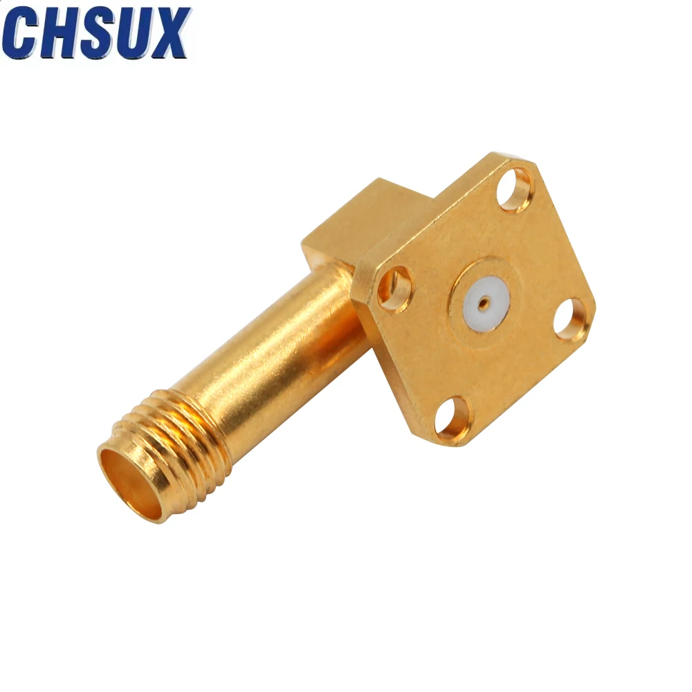 Brass Plated Right Angle Sma Male Edge Mount Rf Coaxial Connector Sma Female Pcb Mount Connector ...
