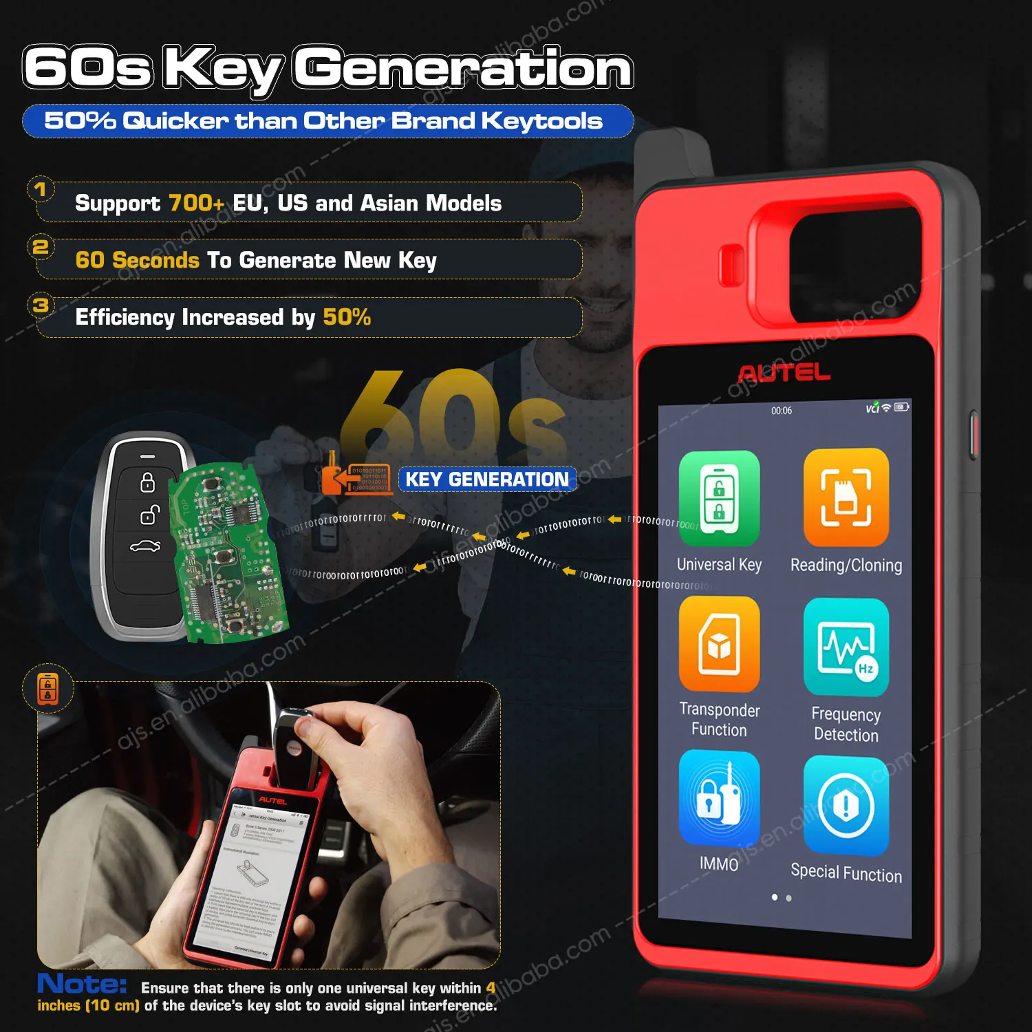 Autel MaxiIM KM100 Key Programming Machine & OBD2 Scanner for Audi ...