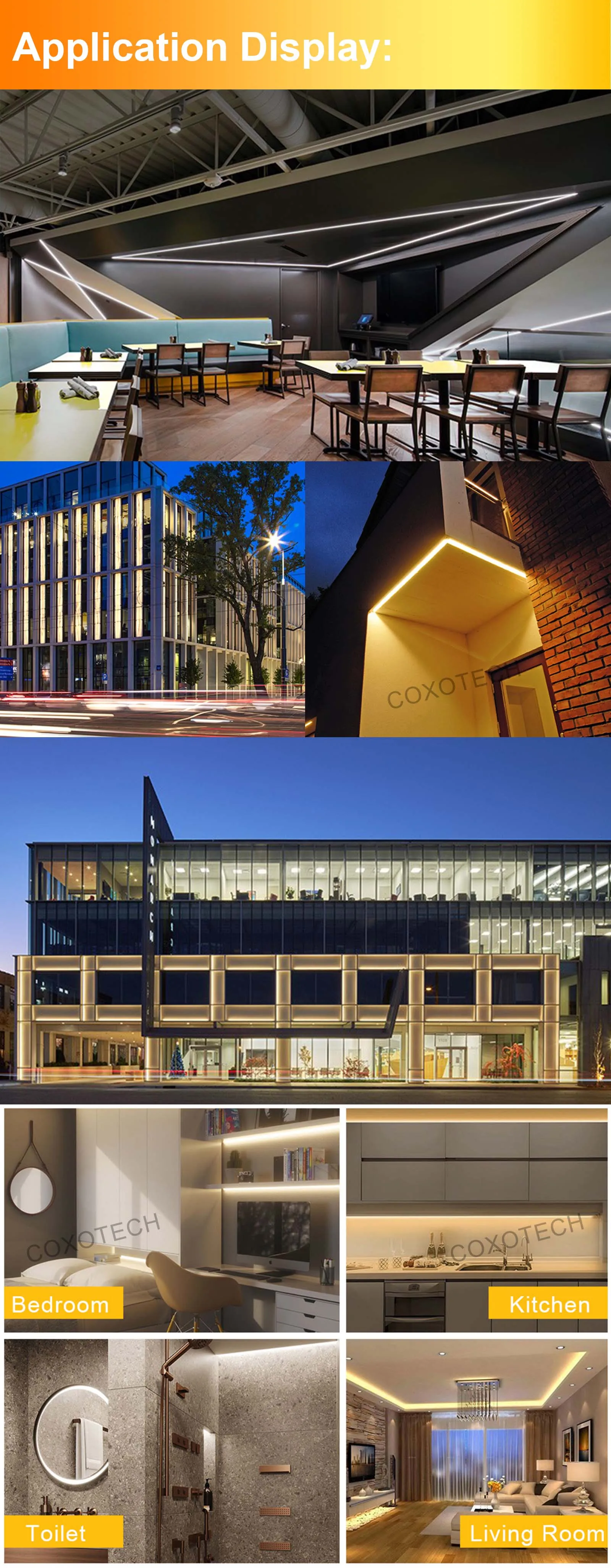 J2000-E AC 110V COB Led Strip Light COXO - 50000 Hours Lifespan