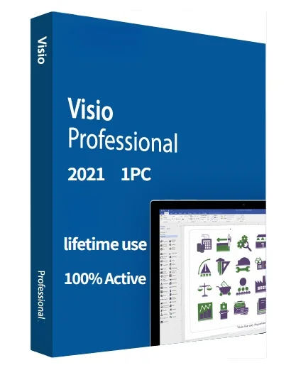 1pc Genuine Visio 2021 Professional Key 100% Online Activation Retail ...