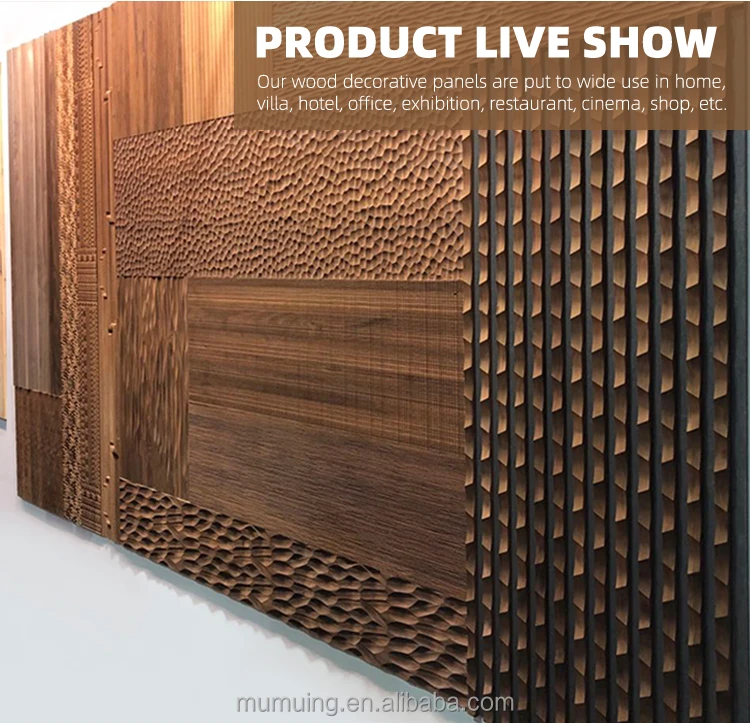 MUMU 3D Solid Wood Interior Decorative Timber Panels