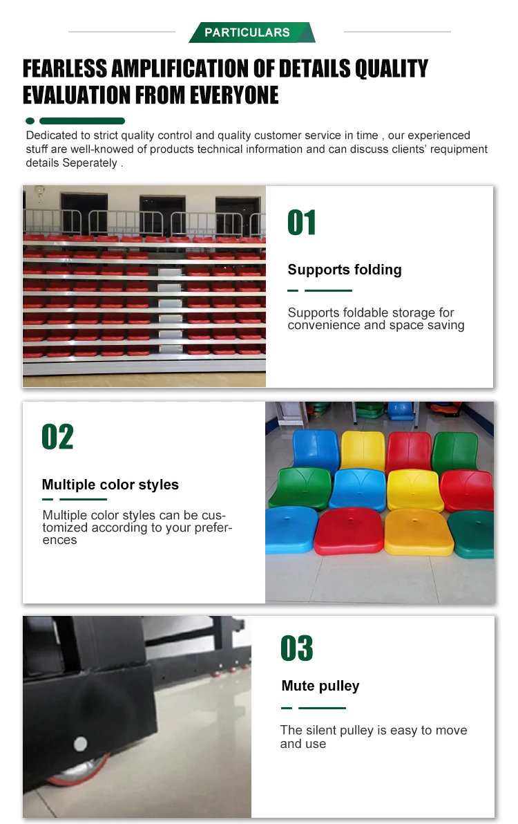 Customized Indoor Telescopic Seating System Mobile Bleachers and ...